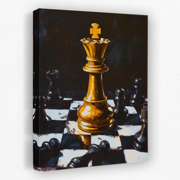 Checkmate Board Golden Chess Wall Art - Luxury Wall Art