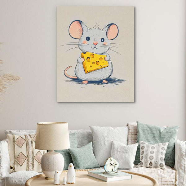 Cheesy Mouse Cute Cartoon Wall Art - Luxury Wall Art