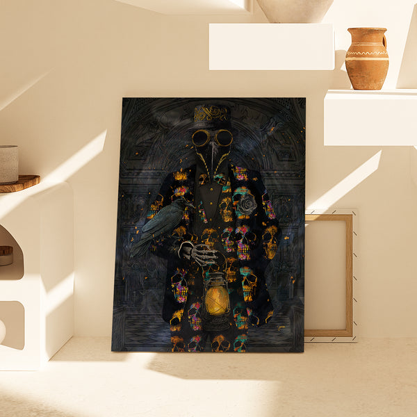 Plague Skulls Gothic Skull and Raven Dark Academia Art - Luxury Wall Art