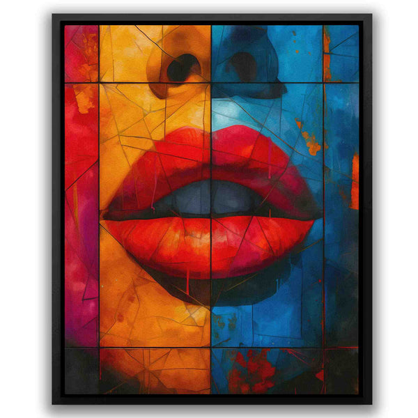 Abstract Lips: Kiss Canvas Art - Luxury Wall Art