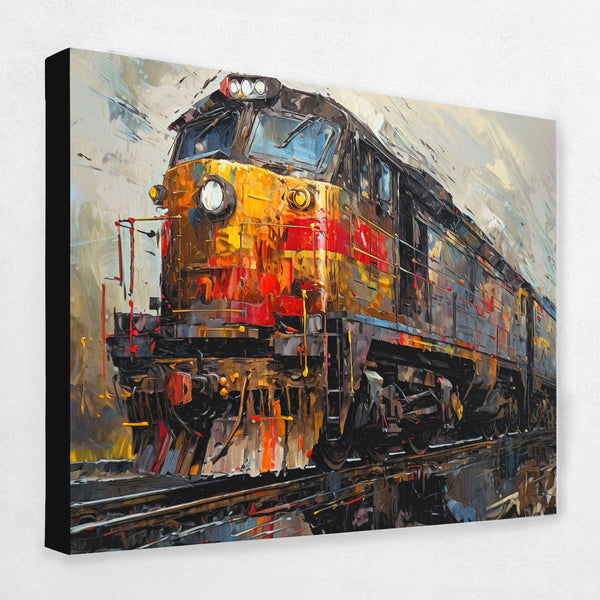 Freight Train Painting for Modern Home - Luxury Wall Art