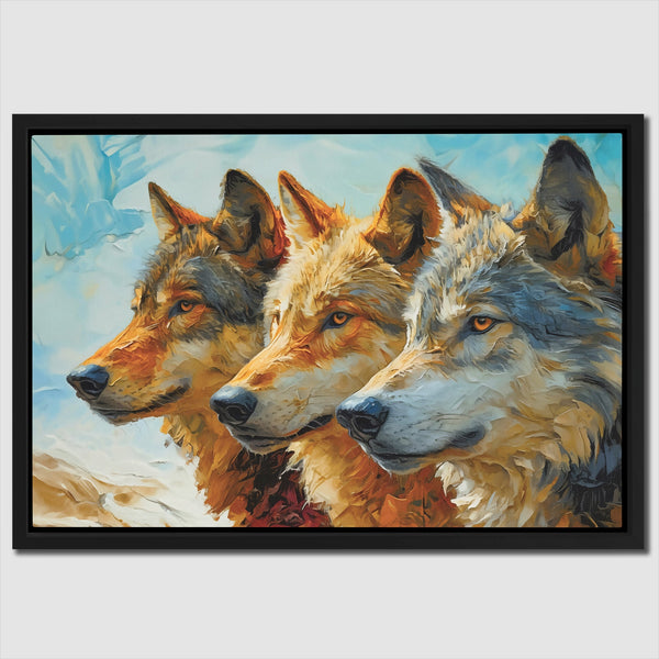 Wolf Trio - Pack Leader's Nature Art - Luxury Wall Art