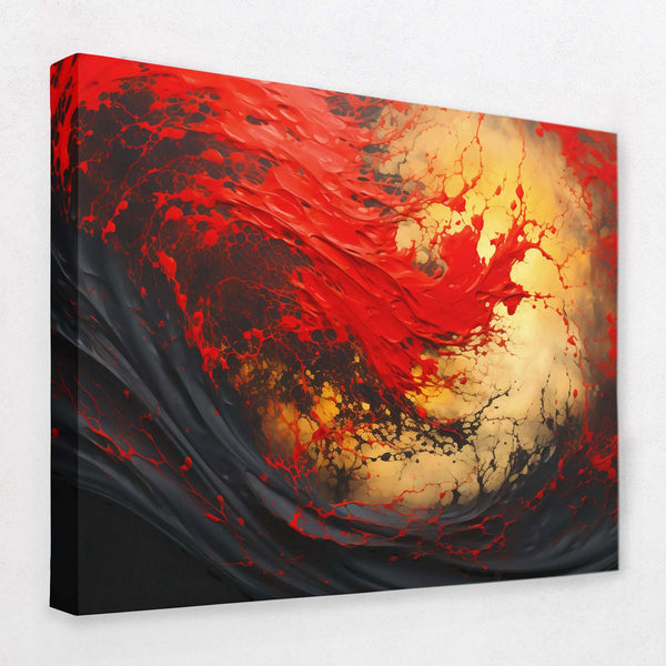Amber Sunset - Vibrant Red and Black Canvas Painting