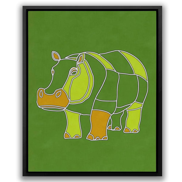 Apple Green Hippo Mosaic Wall Art - Luxury Wall Art