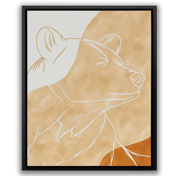 Beige Bear – Minimalist Bear Art in Earth Tones