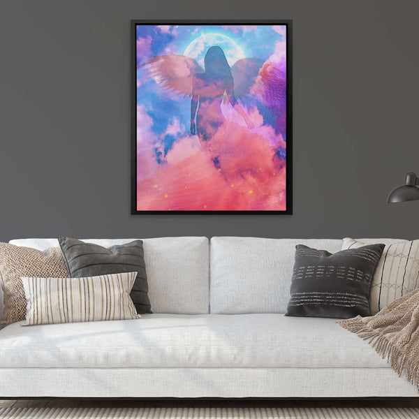 Blue Angel - Celestial Guardian Canvas Art