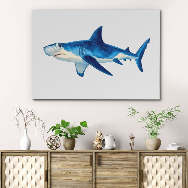 Blue Hammerhead Shark Wall Art - Luxury Wall Art
