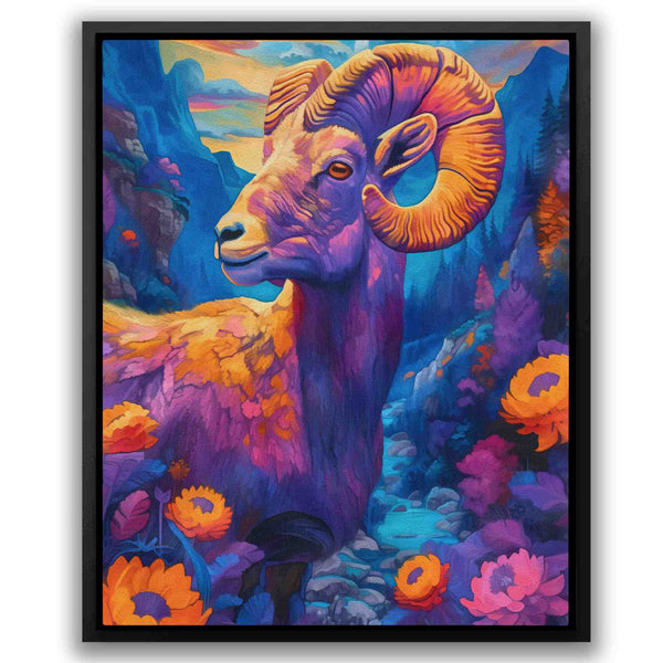 Blue Mountain Ram - Vivid Wildlife Artwork - Luxury Wall Art
