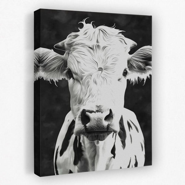 Bovine Portrait Black and White Animal Art - Luxury Wall Art