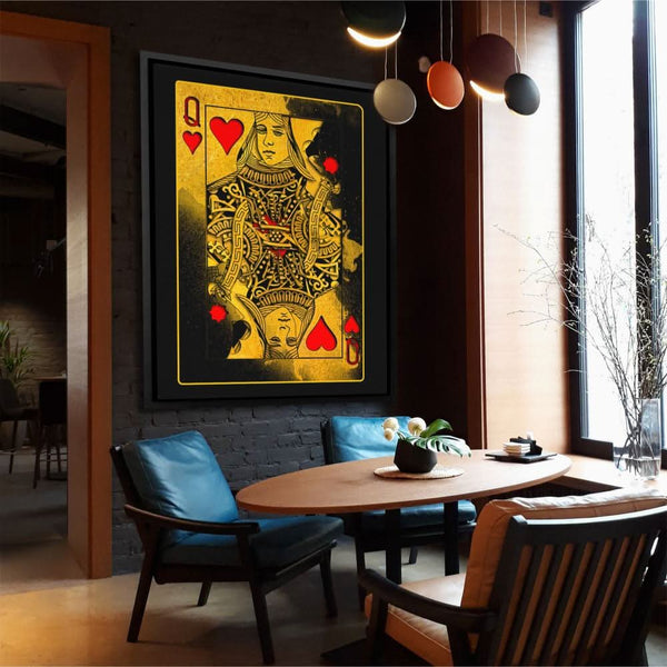 Burning Queen of Hearts - Fiery Royalty Art Print - Luxury Wall Art