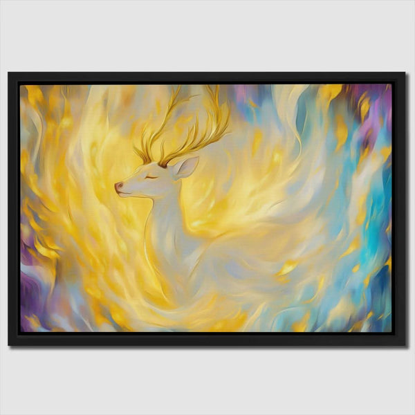 Celestial Stag Golden Fantasy Deer Art