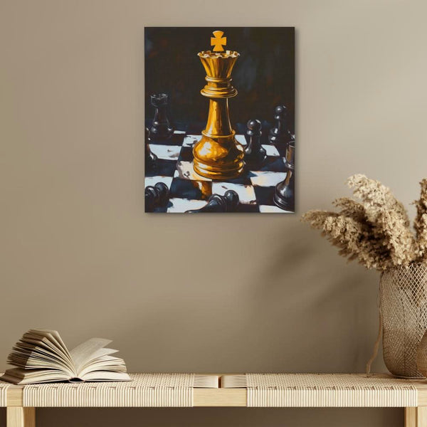 Checkmate Board Golden Chess Wall Art
