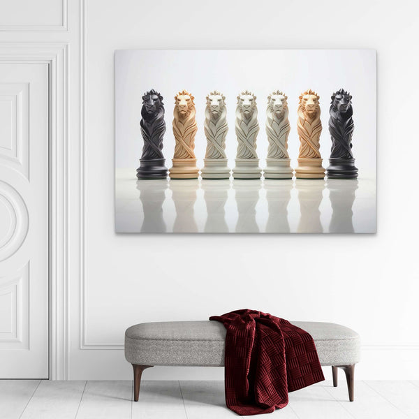 Chess Lions - Monarch of the Board Chess Pieces - Luxury Wall Art
