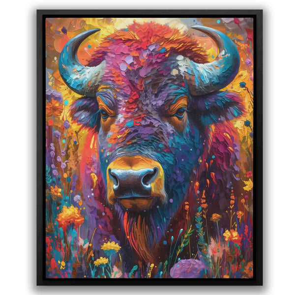 Colorful Buffalo Art | Buffalo Painting on Canvas - Luxury Wall Art