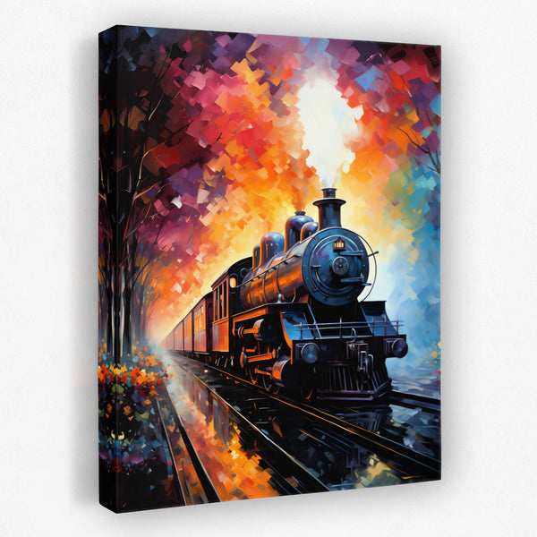 Locomotion Train Painting - Vibrant Train Wall Art - Luxury Wall Art