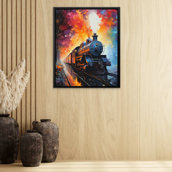 Locomotion Train Painting - Vibrant Train Wall Art - Luxury Wall Art