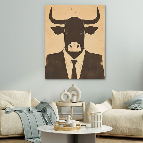 Double Agent Minimalist Bull Wall Decor