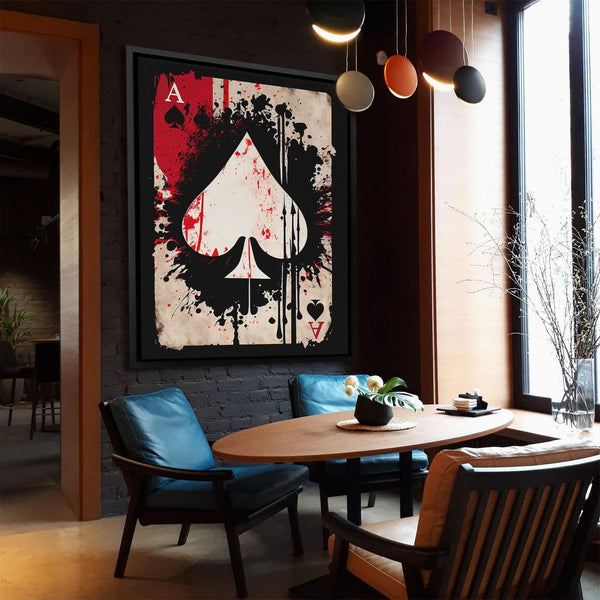 Ace of Spades Wall Art | Dripping Playing Card Canvas