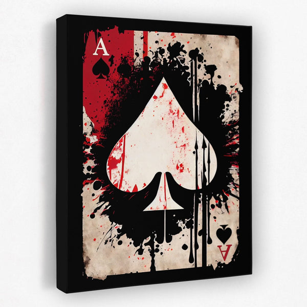 Ace of Spades Wall Art | Dripping Playing Card Canvas