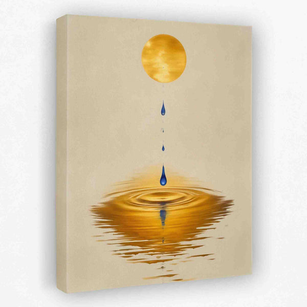 Dripping Sun - Abstract Solar Drops Canvas Art - Luxury Wall Art