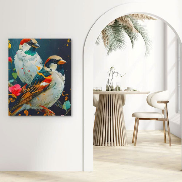 Duet of Birds - Tranquil Bird Pair Wall Art - Luxury Wall Art