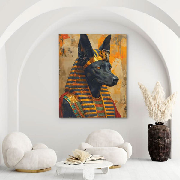 Egyptian Anubis Enigma – Ornate Ancient Deity Artwork - Luxury Wall Art