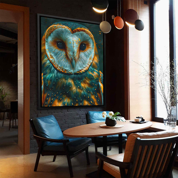 Emerald Owl Feathered Wisdom - Luxury Wall Art