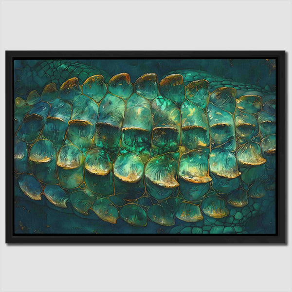 Emerald Scales Shimmering Reptile Skin - Luxury Wall Art