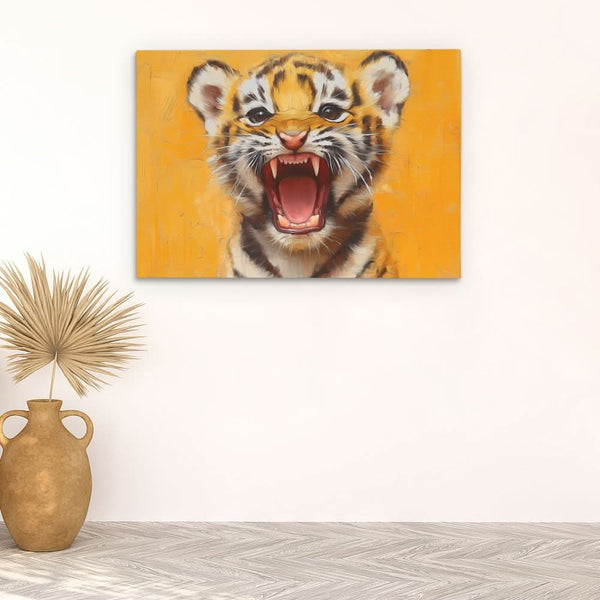 Ferocious Tiger Cub Wall Art Print - Luxury Wall Art