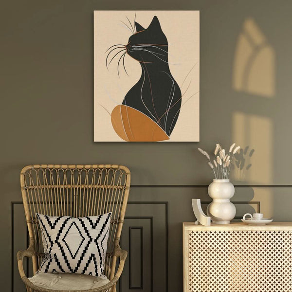 Figurative Feline Elegant Cat Art - Luxury Wall Art