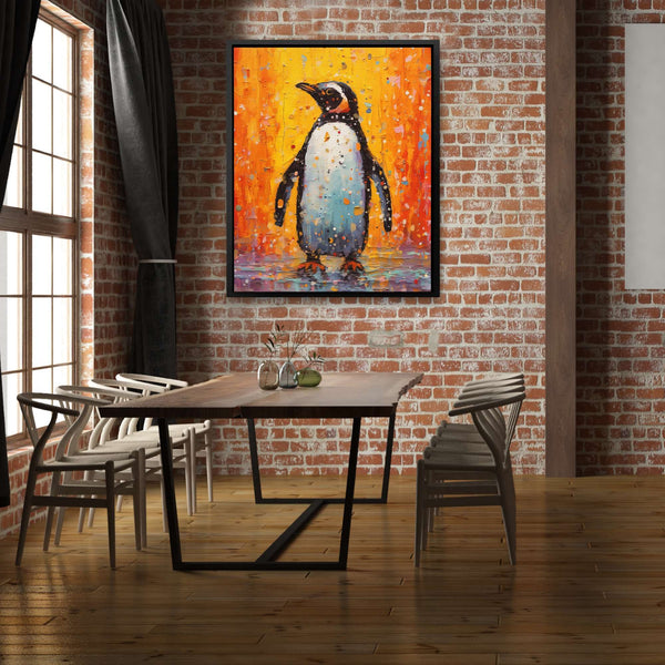 Vibrant Abstract Penguin Wall Art Print
