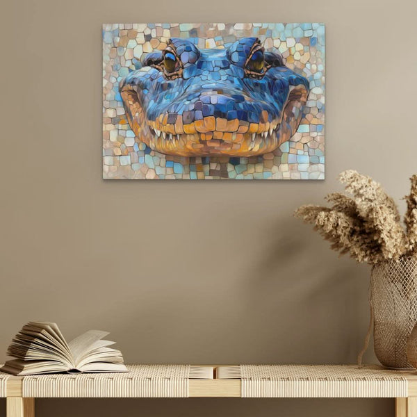 Gator Tiles Mosaic Alligator Art Print - Luxury Wall Art