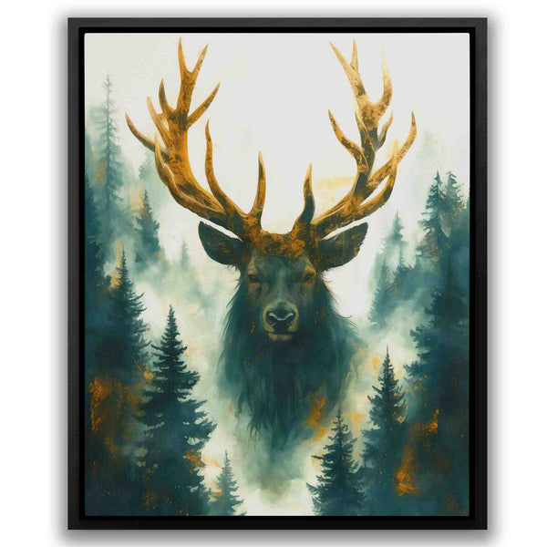 Regal Stag Amidst Pines Wall Print - Luxury Wall Art