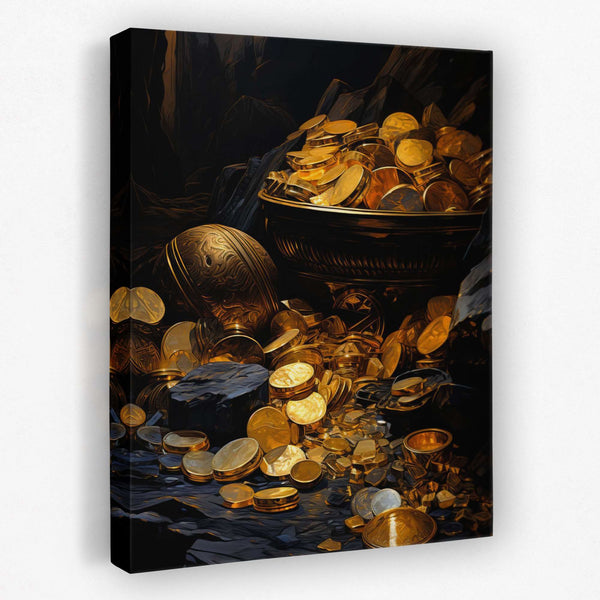 Gold Doubloons - Treasures of the Deep Canvas Art - Luxury Wall Art