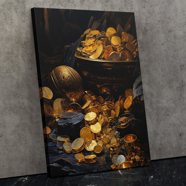 Gold Doubloons - Treasures of the Deep Canvas Art - Luxury Wall Art