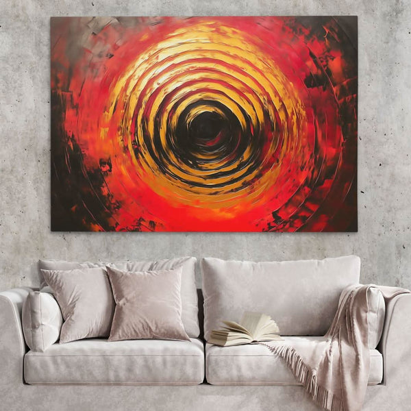 Gold Target Canvas | Black Gold Abstract Art