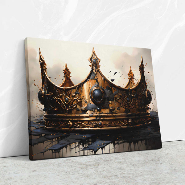 Gold Gothic Crown Canvas Print | Regal Wall Artwork - Luxury Wall Art