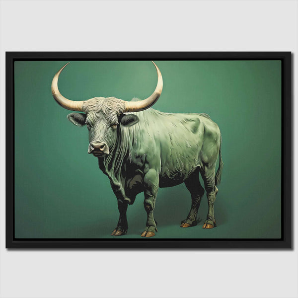 Green Ox - Bold Ox Painting | Farm Art for Walls