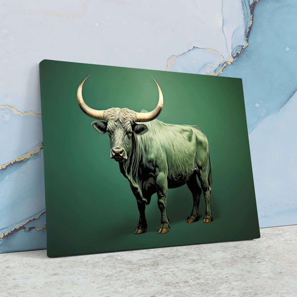 Green Ox - Bold Ox Painting | Farm Art for Walls - Luxury Wall Art
