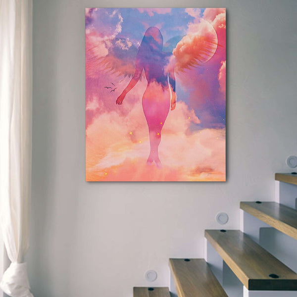Heavenly Sentinel - Guardian Angel Artwork - Luxury Wall Art