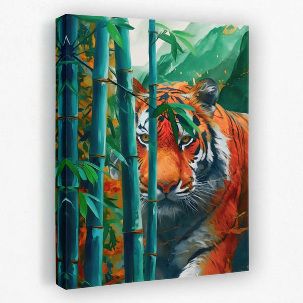 Hidden Tiger - Stealth in the Bamboo Canvas Art - Luxury Wall Art