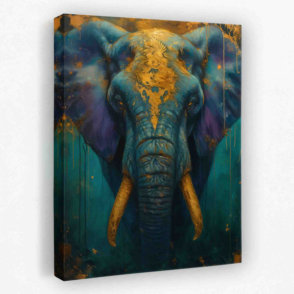 Ivory Sentinel - Blue Elephant of the Wild Print