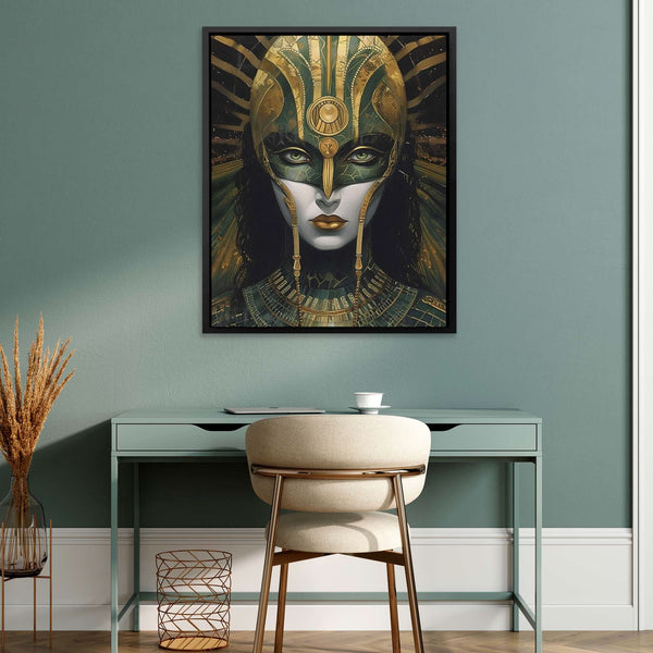 Mysterious Femme Portrait | Jade Color Scheme Wall Art - Luxury Wall Art