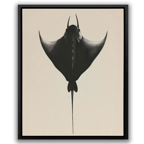Manta Ray Canvas | Minimalist Ocean Art
