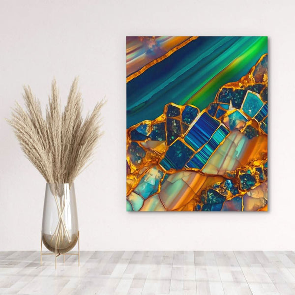 Mineral Color Spectrum Canvas | Green Abstract Art