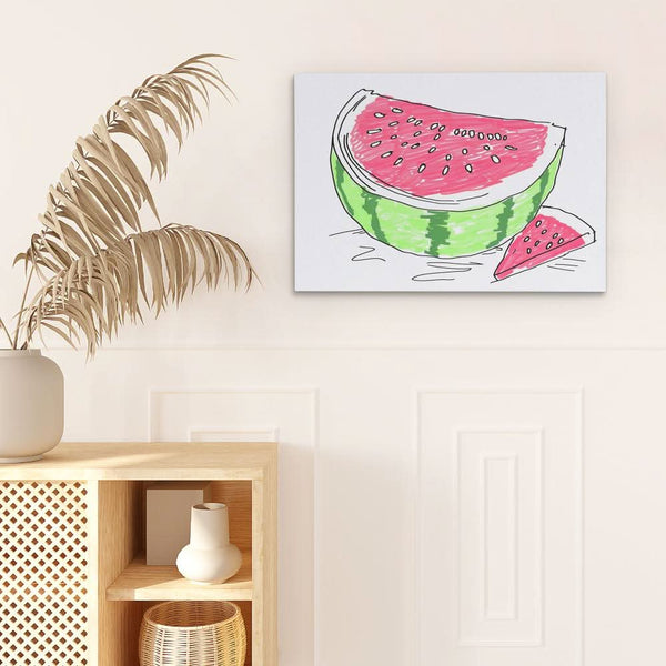 Neon Watermelon: Bright and Fun Kitchen Art for Summer - Luxury Wall Art
