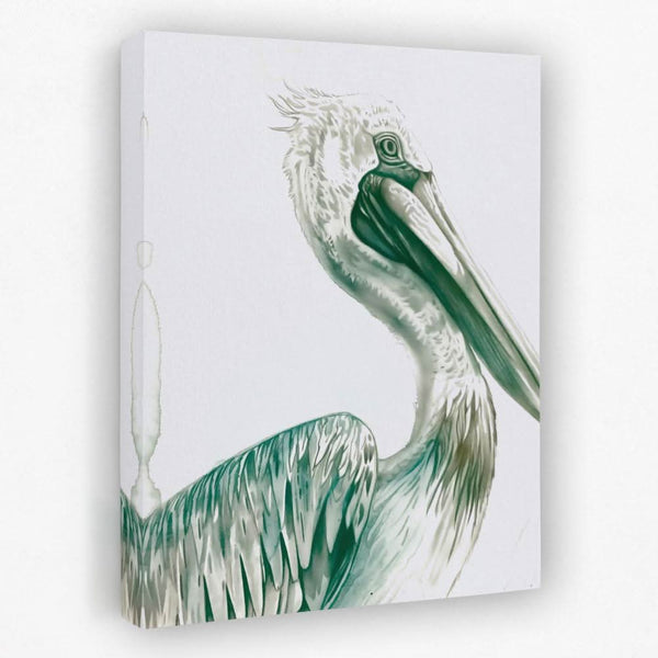 Old Pelican: Detailed Watercolor Bird Art