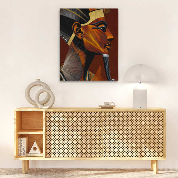 Pharaoh's Amber Throne Artwork | Egyptian Royal Canvas Art