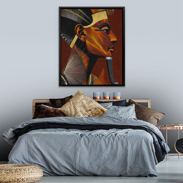 Pharaoh's Amber Throne Artwork | Egyptian Royal Canvas Art