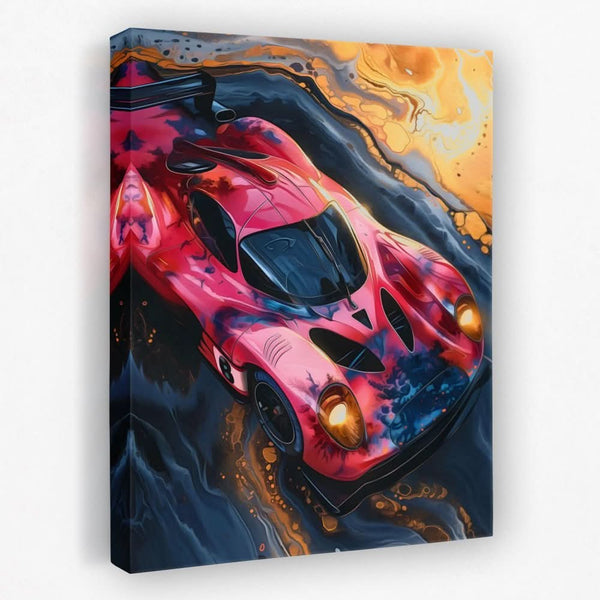 Pink Race Car Speed-Inspired Decor - Luxury Wall Art